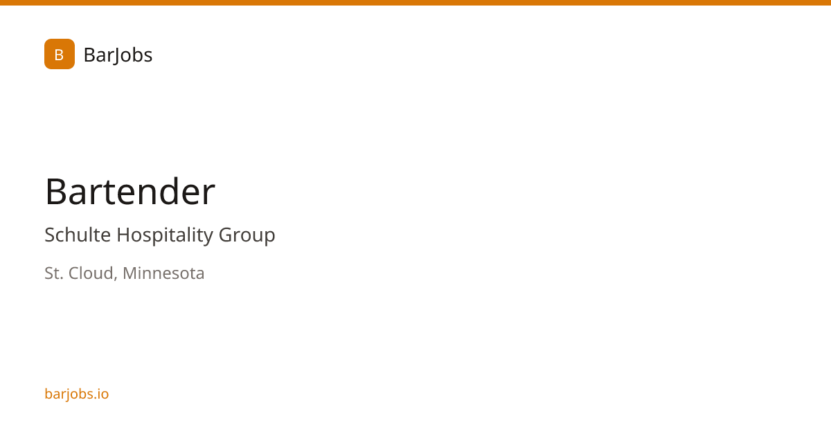 Bartender at Top Business | BarJobs